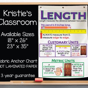 Length Anchor Chart - Printed on FABRIC! Anchor Charts Are Durable Flag ...