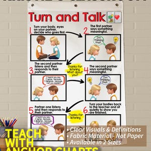 Turn and Talk Fabric Anchor Chart: Classroom Communication - Etsy