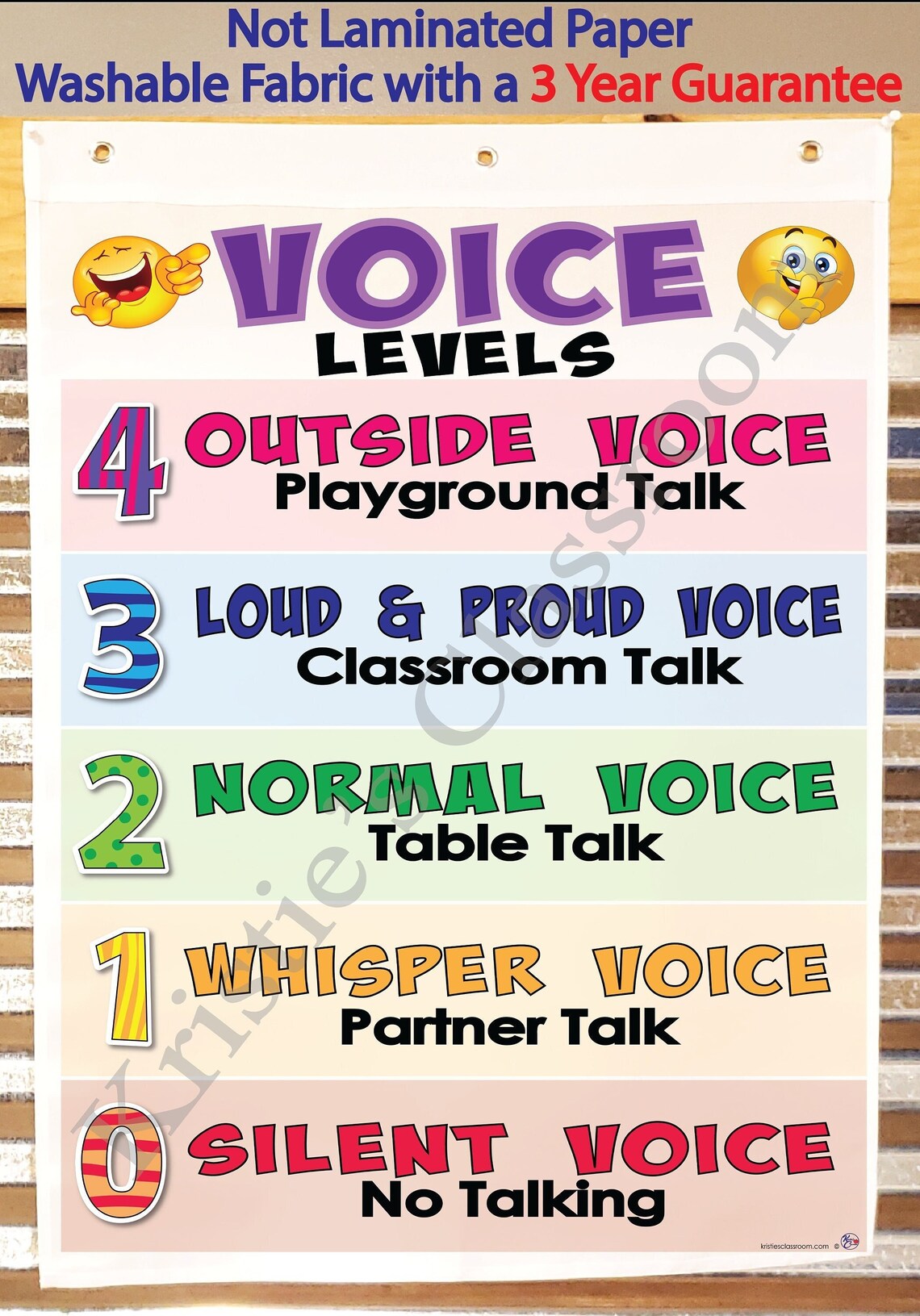 Voice Levels Anchor Chart, Printed on Fabric Durable Flag Material With ...