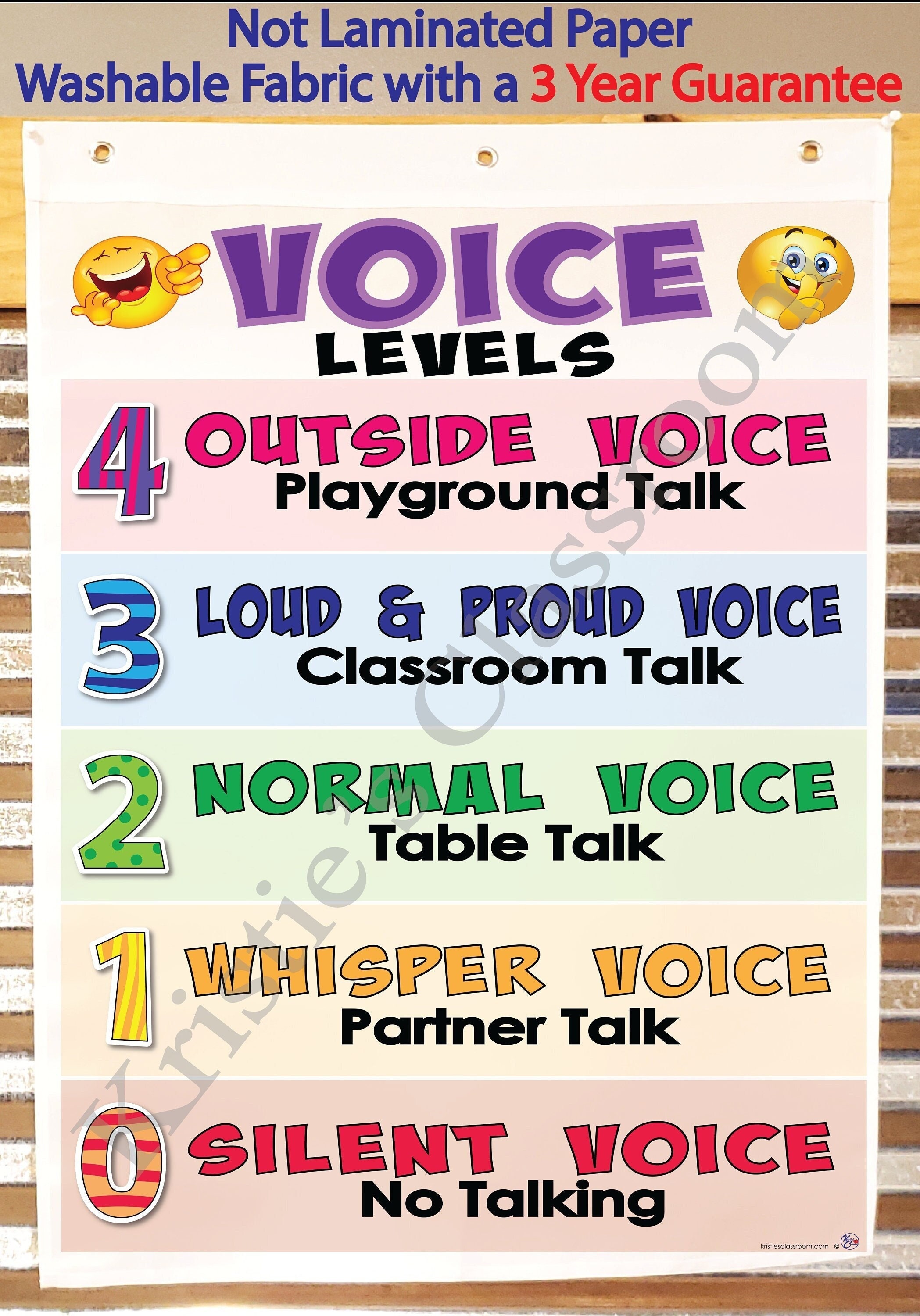 Voice Levels Anchor Chart, Printed on Fabric Durable Flag Material With ...
