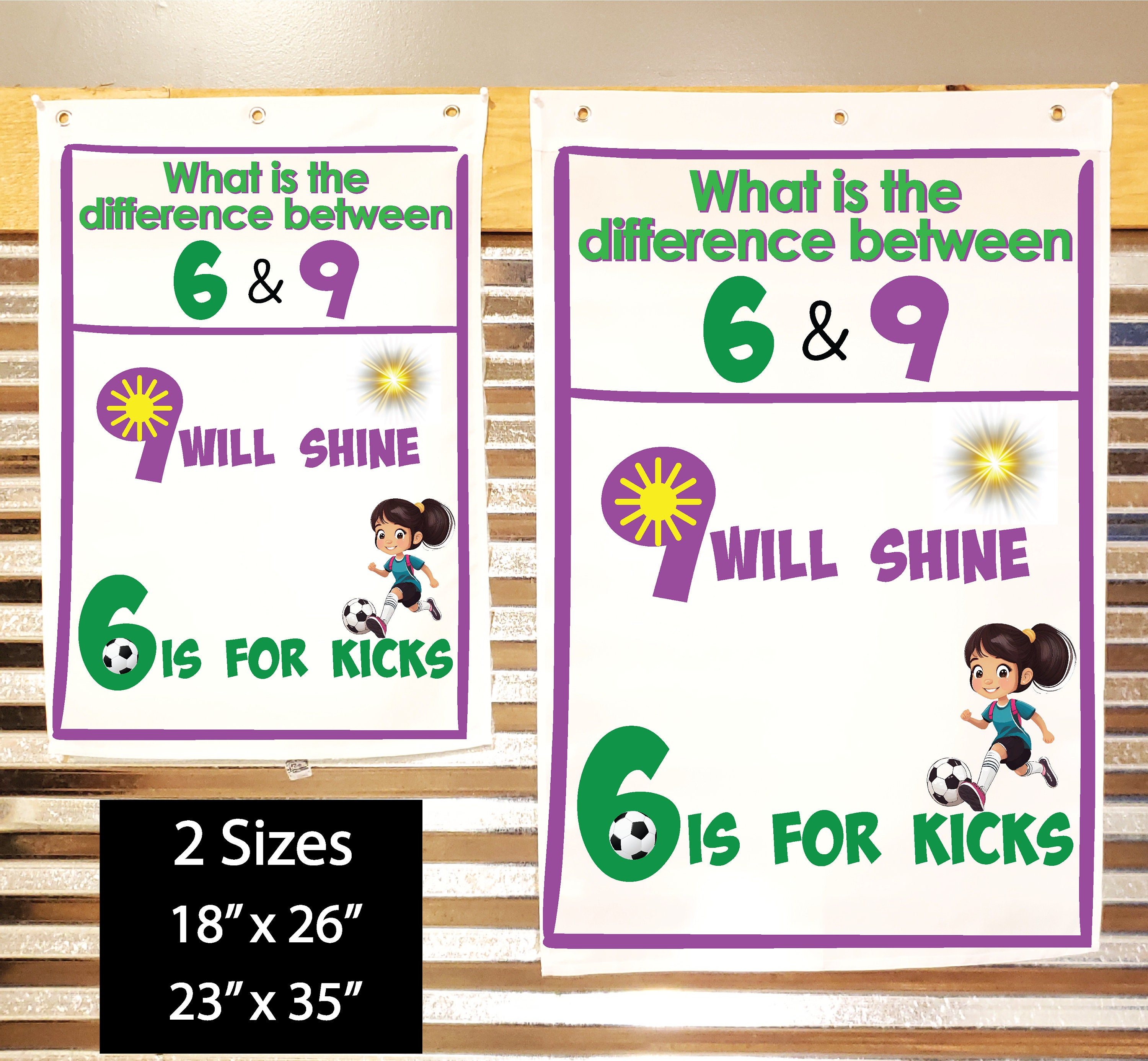 Difference Between 6 and 9 Anchor Chart, Printed on FABRIC Durable Flag ...
