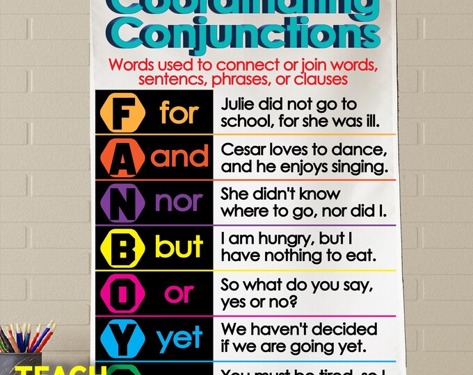 FANBOY, Coordinating Conjunctions, Connect Independent Clauses, For ...