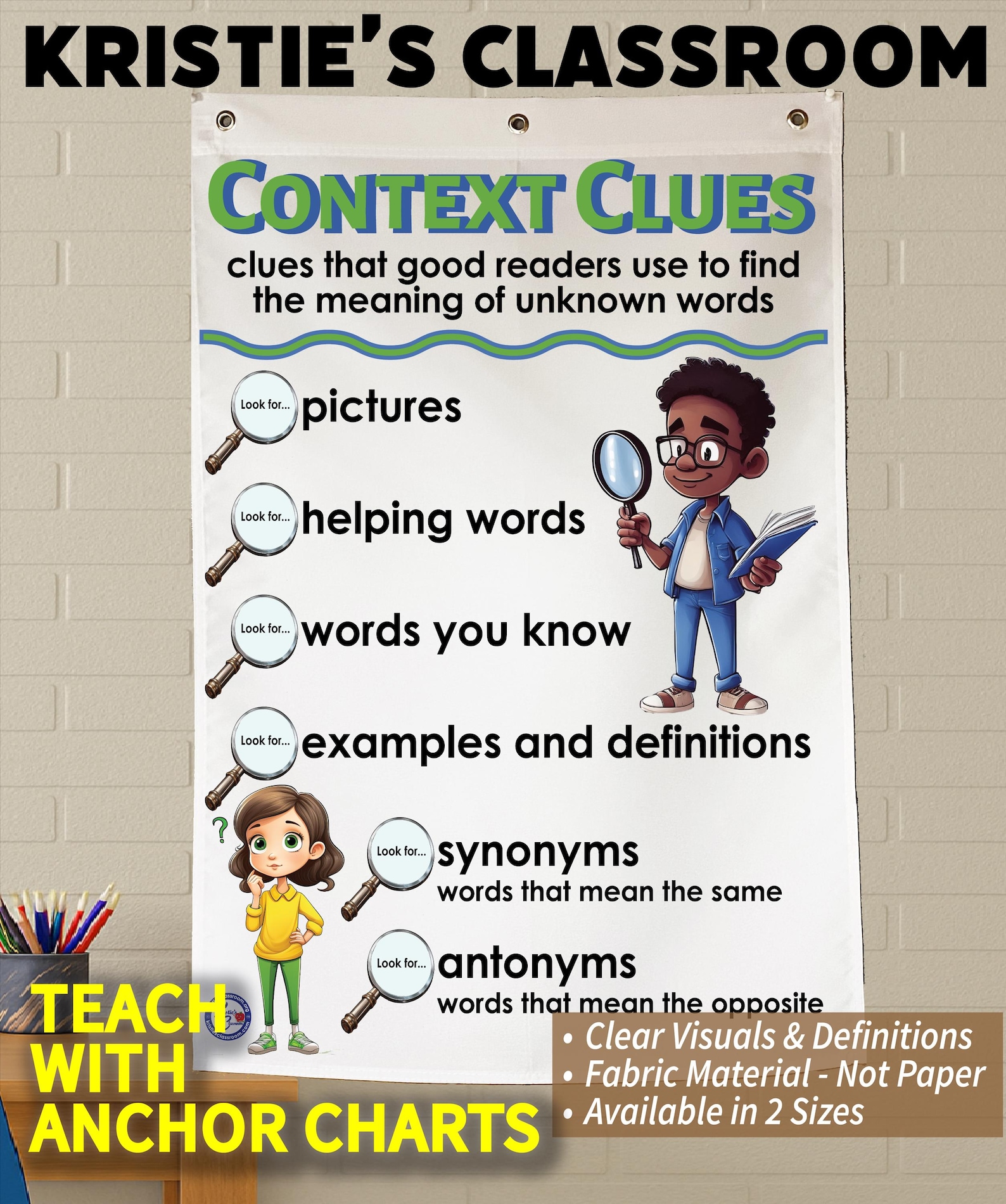 Context Clues Anchor Chart: Durable Fabric Classroom Decor - Etsy