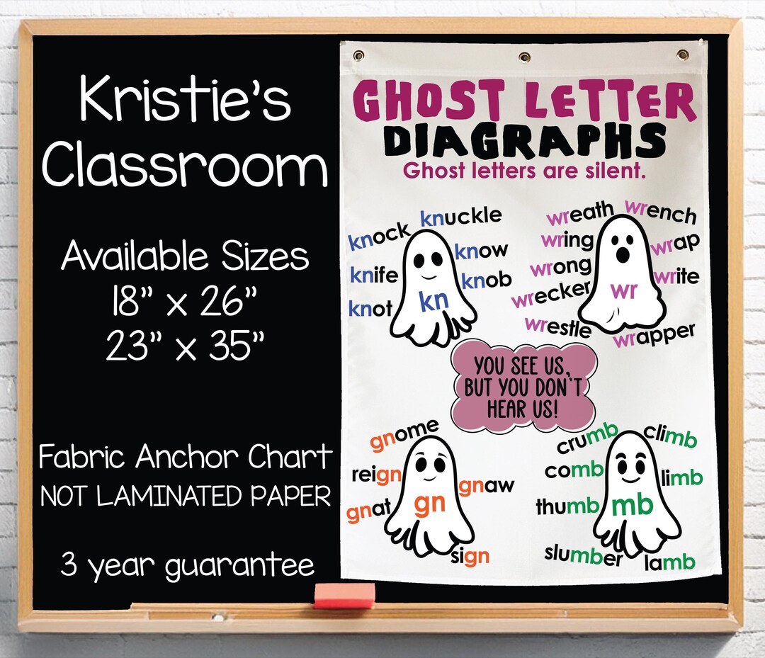 Ghost Letter Diagraphs Anchor Chart, Printed on FABRIC! Durable Flag ...