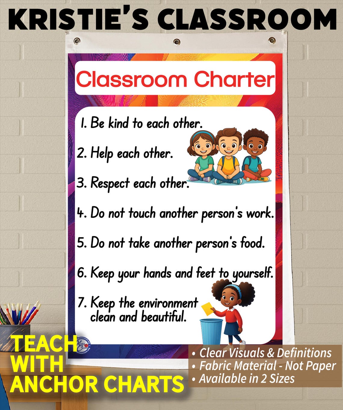 Classroom Charter Anchor Chart: Durable Fabric, Grommets, Foldable - Etsy