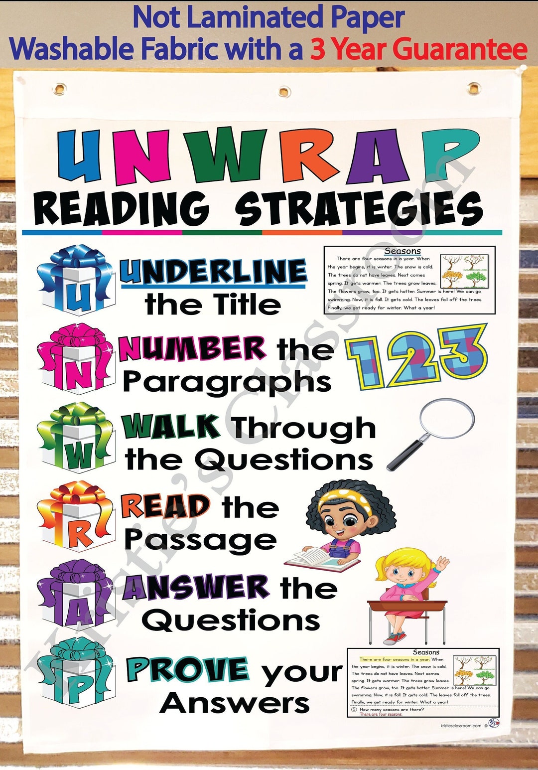UNWRAP Reading Strategies Anchor Chart, Printed on Fabric! Durable Flag ... UNWRAP Reading Strategies Anchor Chart, Printed on Fabric! Durable Flag ...