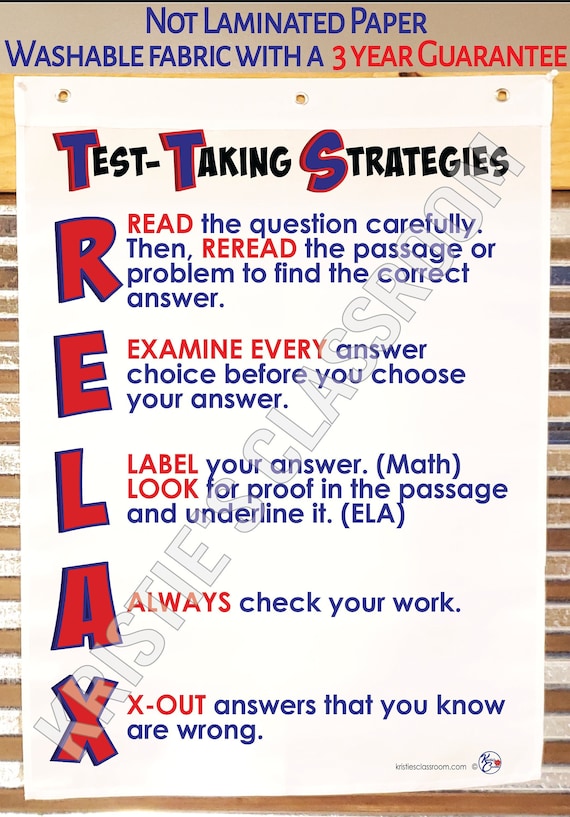 Test Taking Strategies Anchor Chart