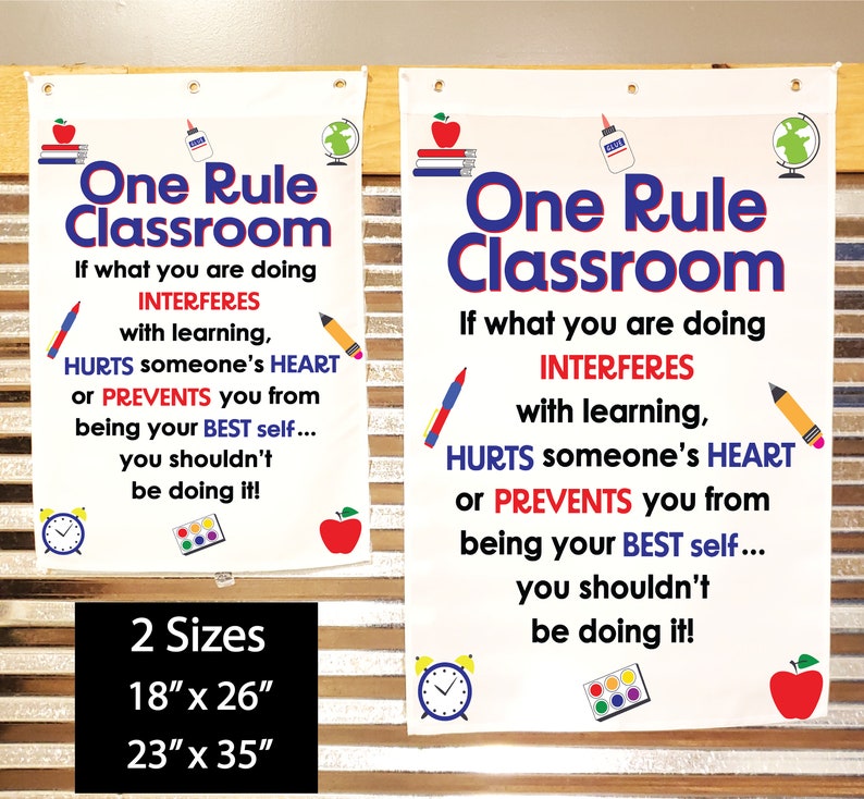 One Rule Classroom Anchor Chart, Printed on FABRIC Durable Flag ... One Rule Classroom Anchor Chart, Printed on FABRIC Durable Flag ...