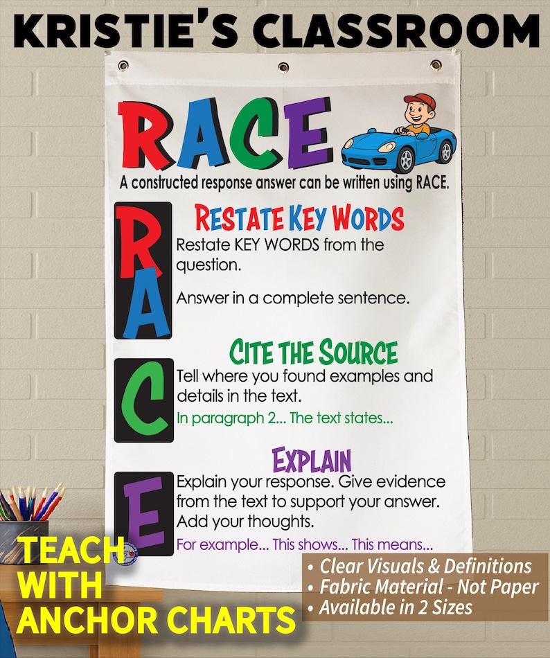 RACE Constructive Response Anchor Chart: Printed Fabric, 3-year ...
