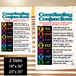 Coordinating Conjunctions, Printed on FABRIC! Anchor Charts Are Durable ...