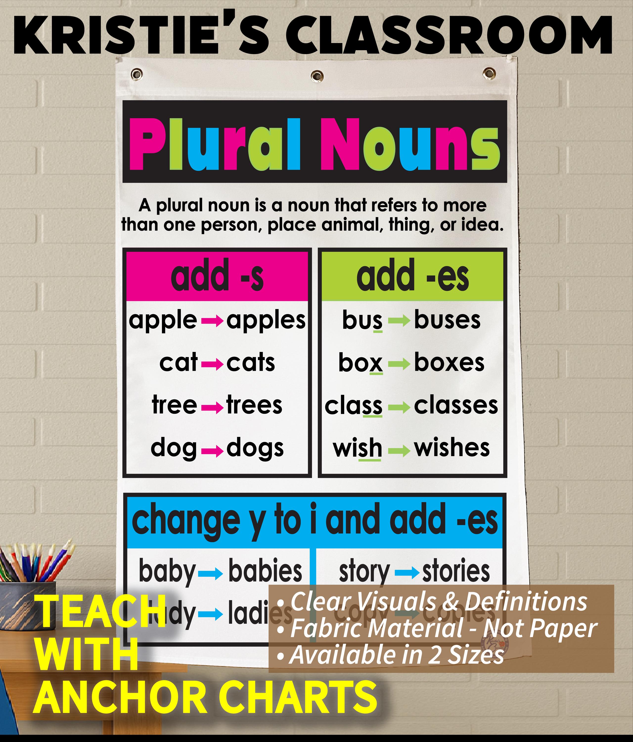 Plural Nouns Posters Regular Plural Nouns” Classroom Instructional