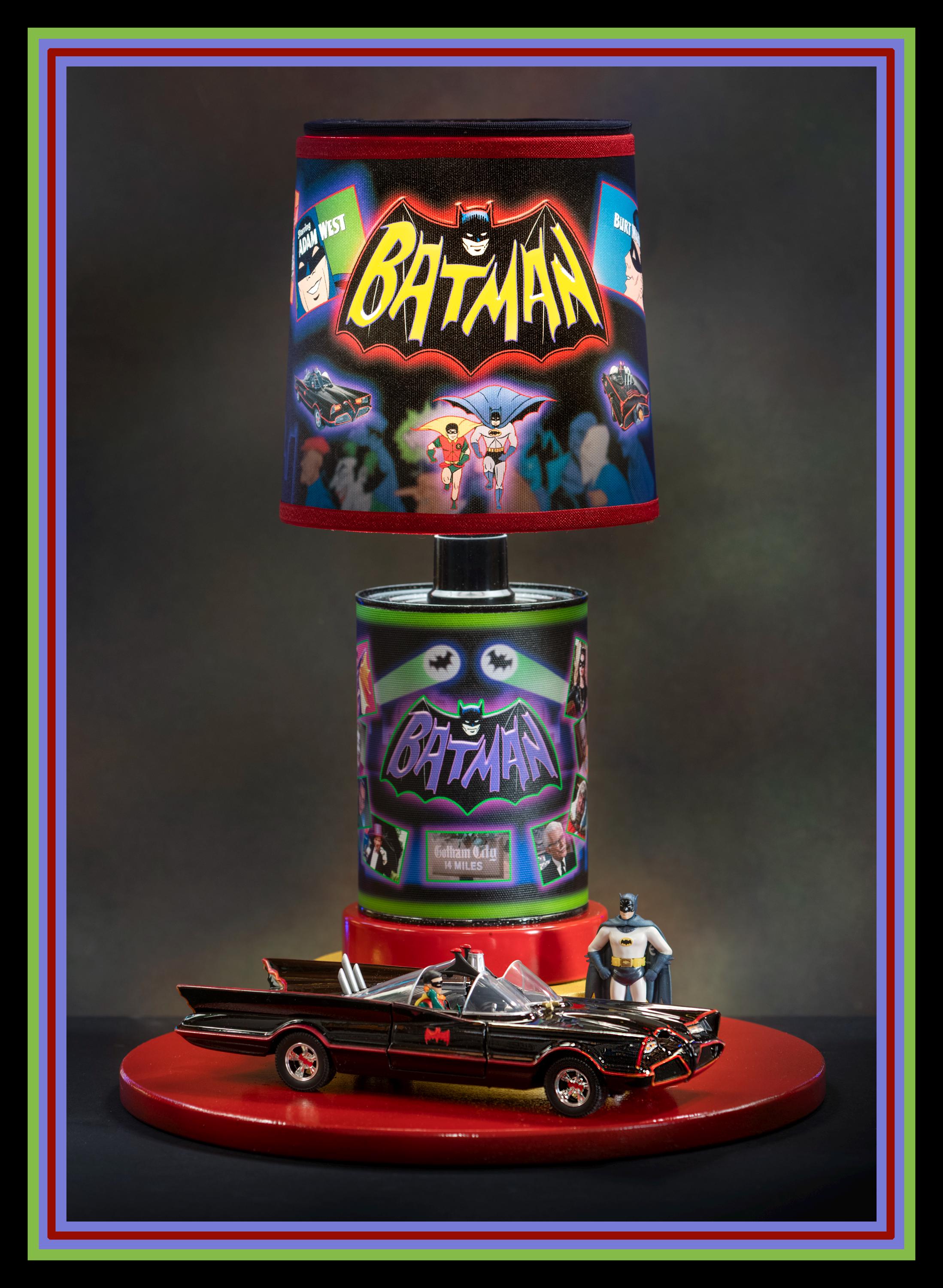 Batman 1966 Accent Lamp Display With the Batmobile Diecast Car and ...