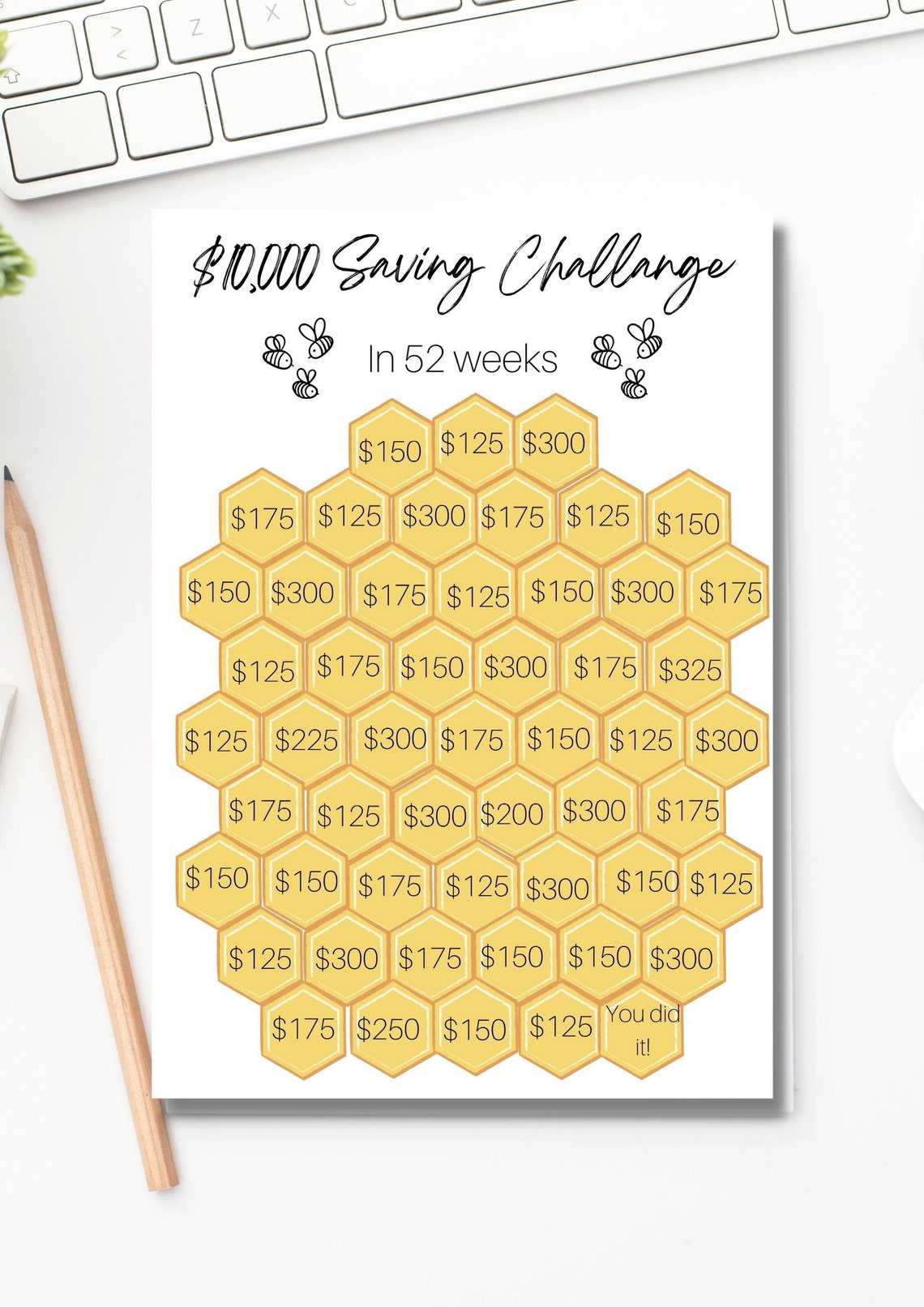 10,000 Money Saving Challenge, 10000 Savings Tracker, Money Saving ...