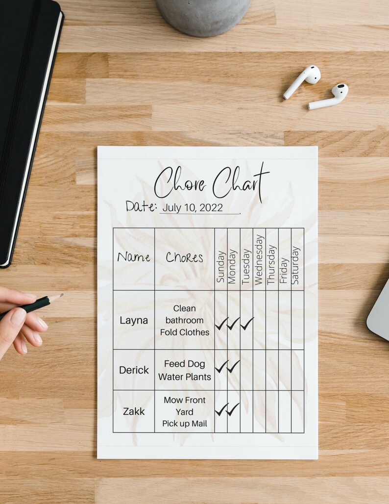 Simple Chore Chart for Kids Chore Chart Printable Printable - Etsy