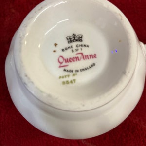 9 Vintage Queen Anne , Cups and Saucers, Floral Pattern ,bone China ...