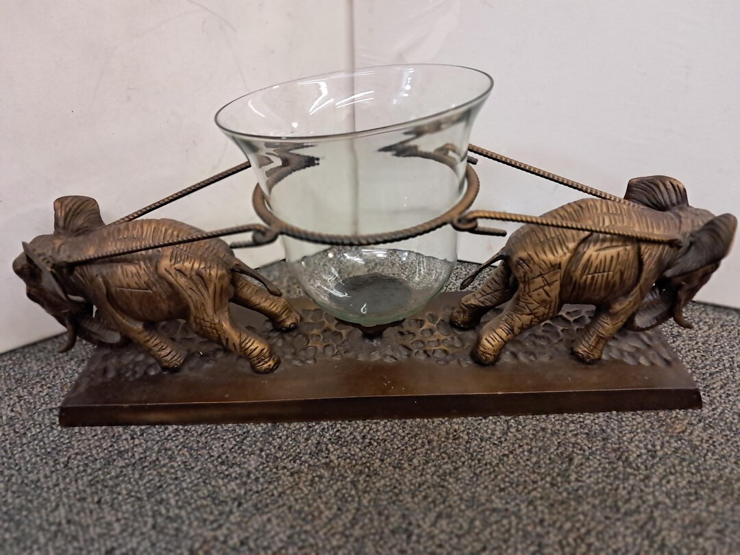 A Bronze Finish Elephant Centerpiece/sculpture - Etsy