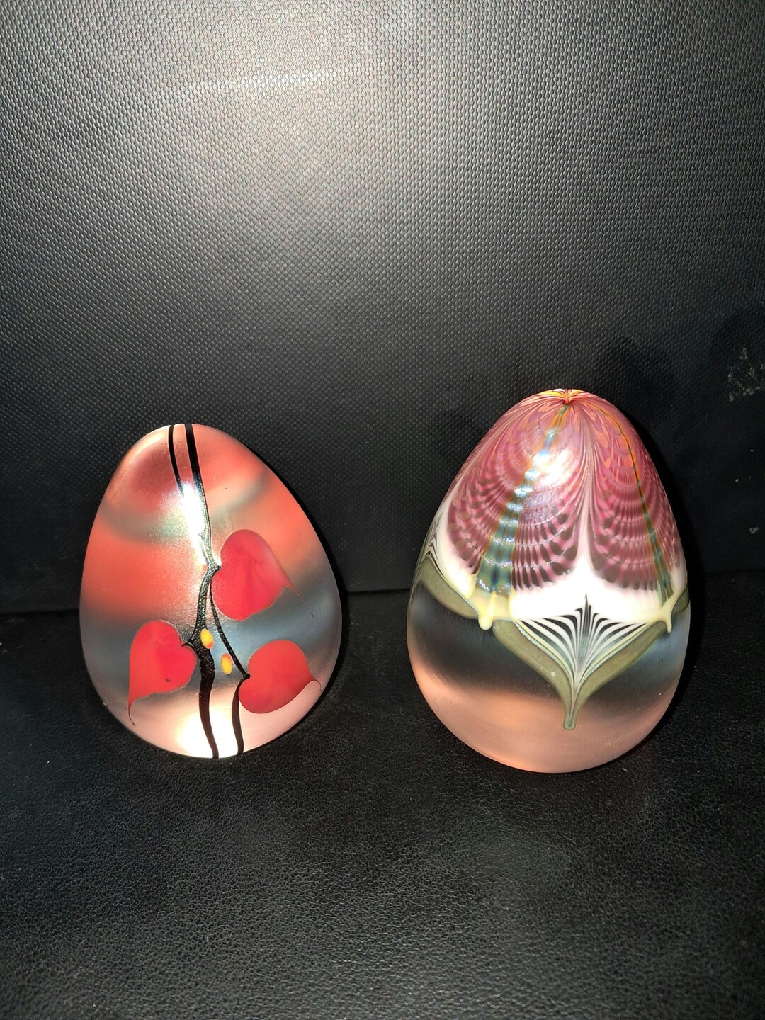 Vintage Stuart Abelman Glass Paperweight Flower - Etsy