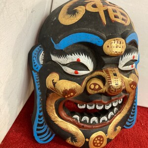 Tribal Chinese Mask Solid Wood Hand Painted - Etsy