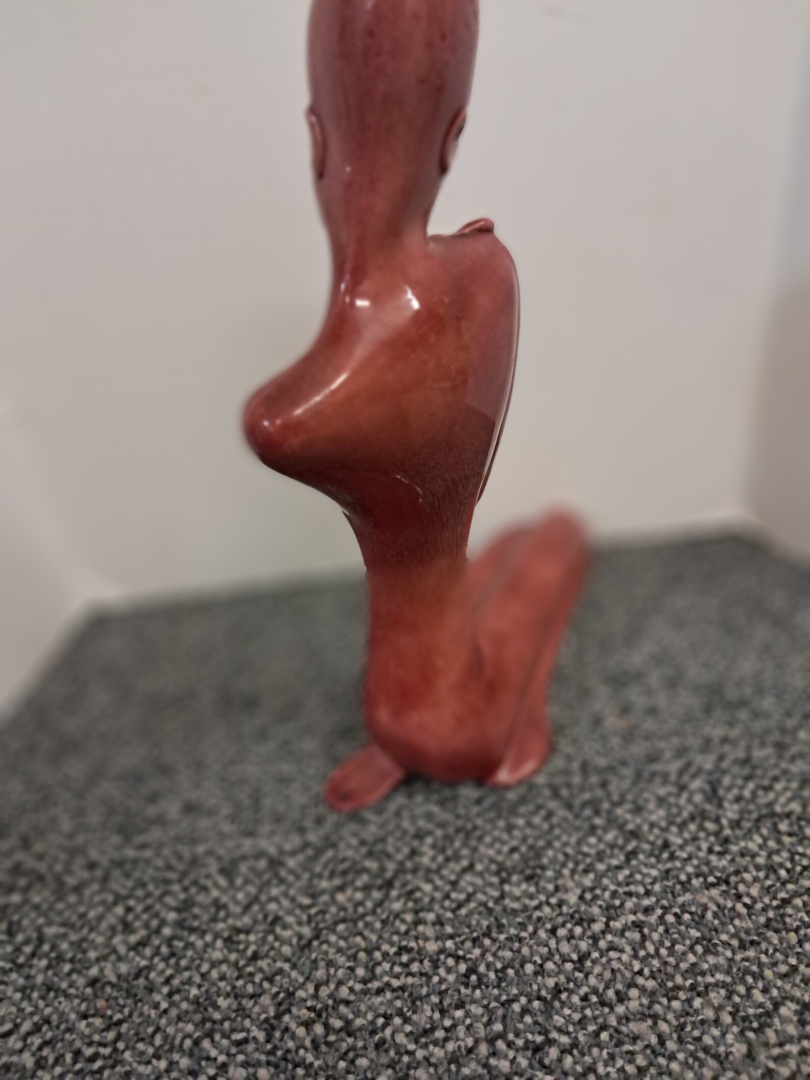 Vintage 1980s Art Deco Style Statue Red Ceramic Stylized Figure - Etsy