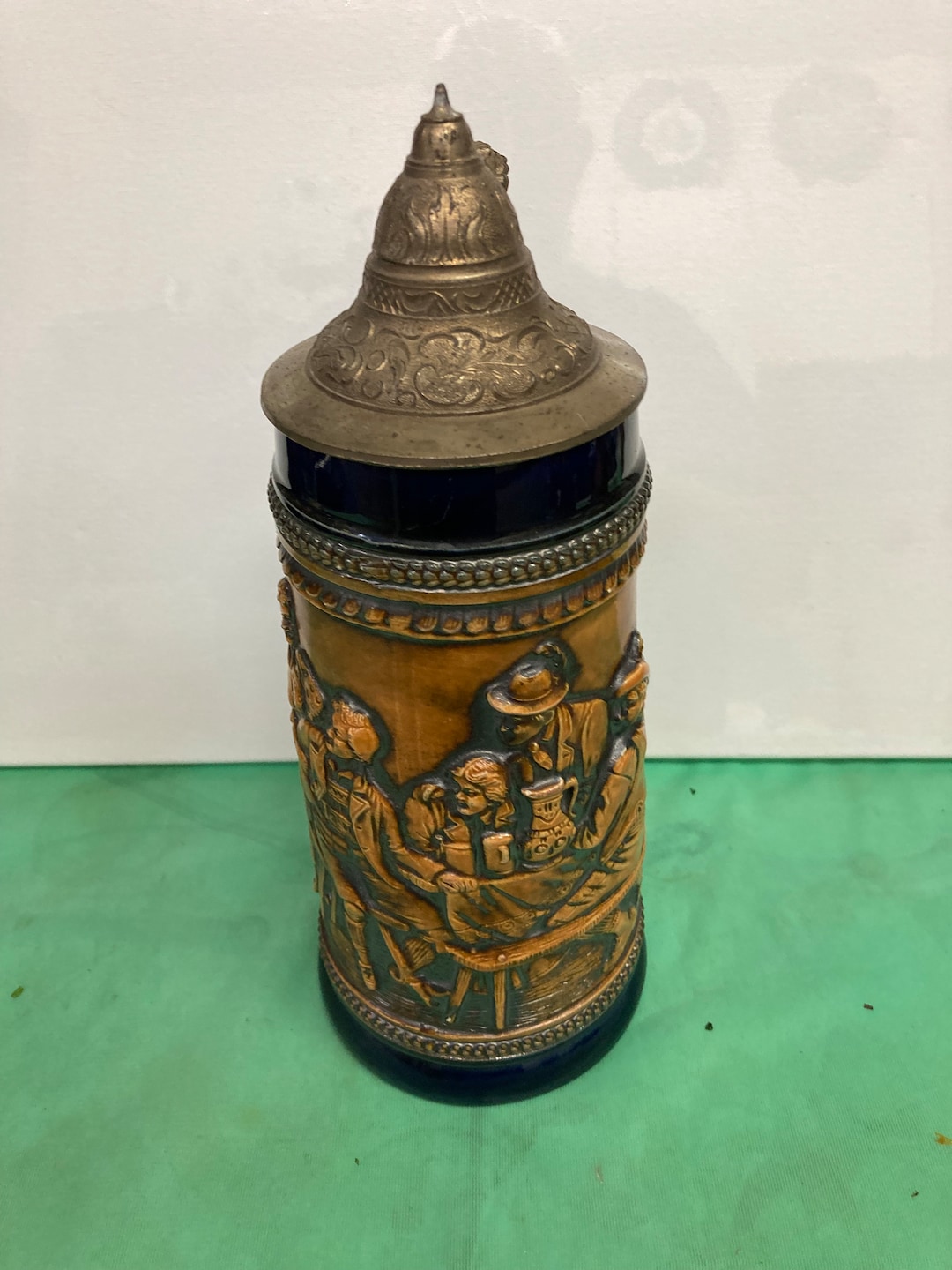 Vintage Stoneware Gerz W. Germany Hinged Lidded Beer Stein Raised ...