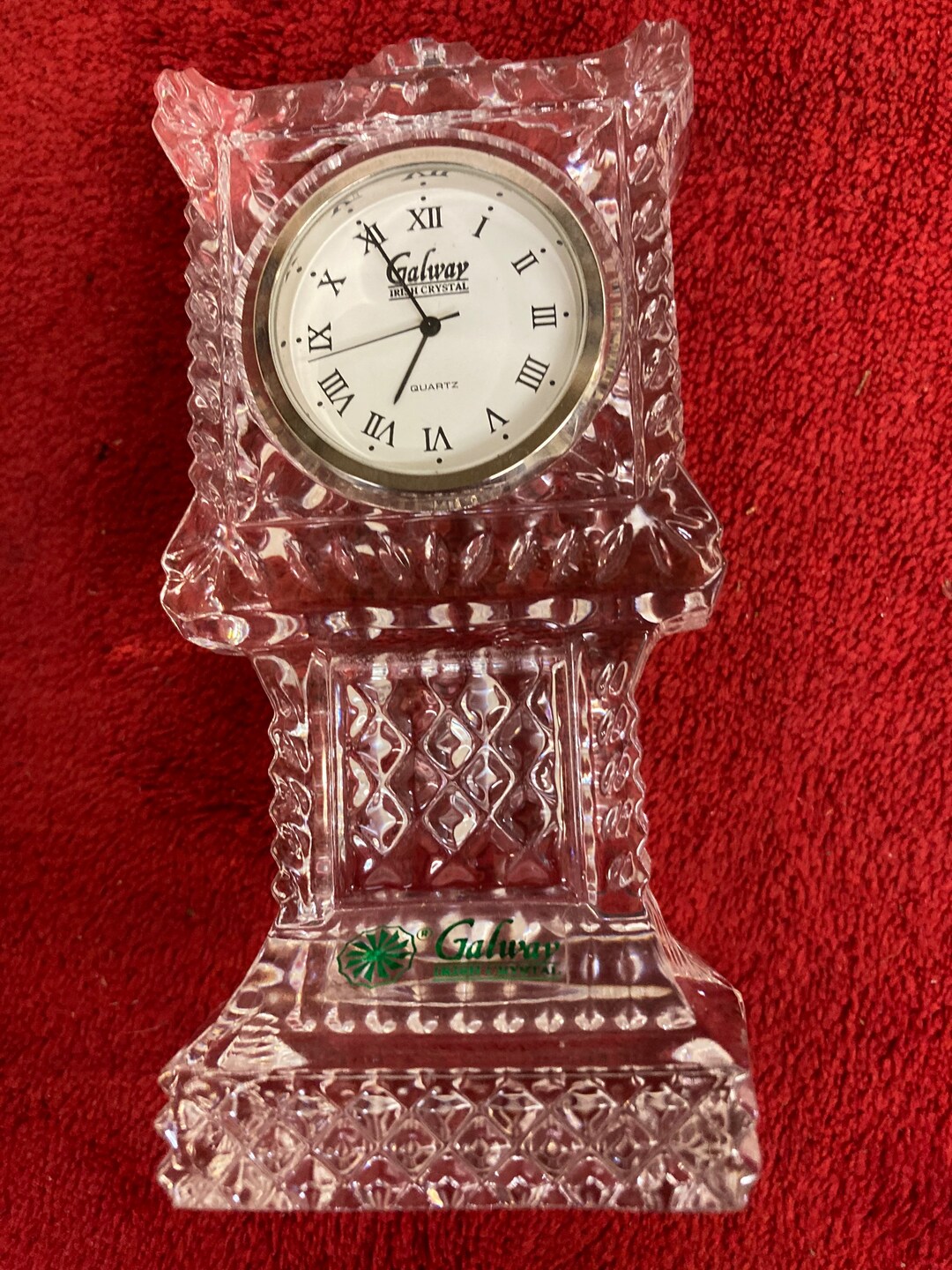 Irish Crystal Mini Desk Clock, Hand Cut 24% Lead Crystal, Precision ...
