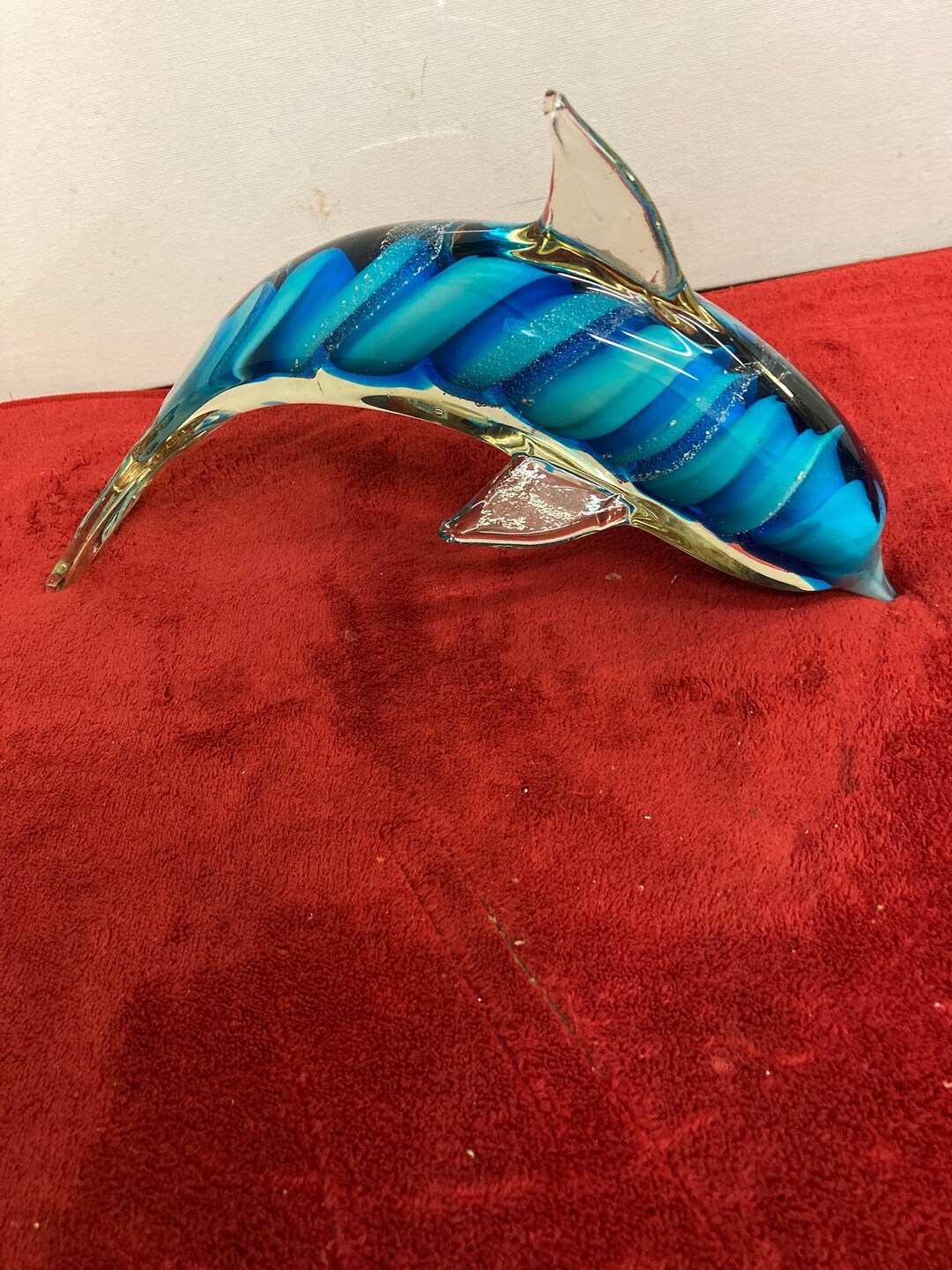 Art Glass Blue Whirl Dolphin Glow in the Dark - Etsy
