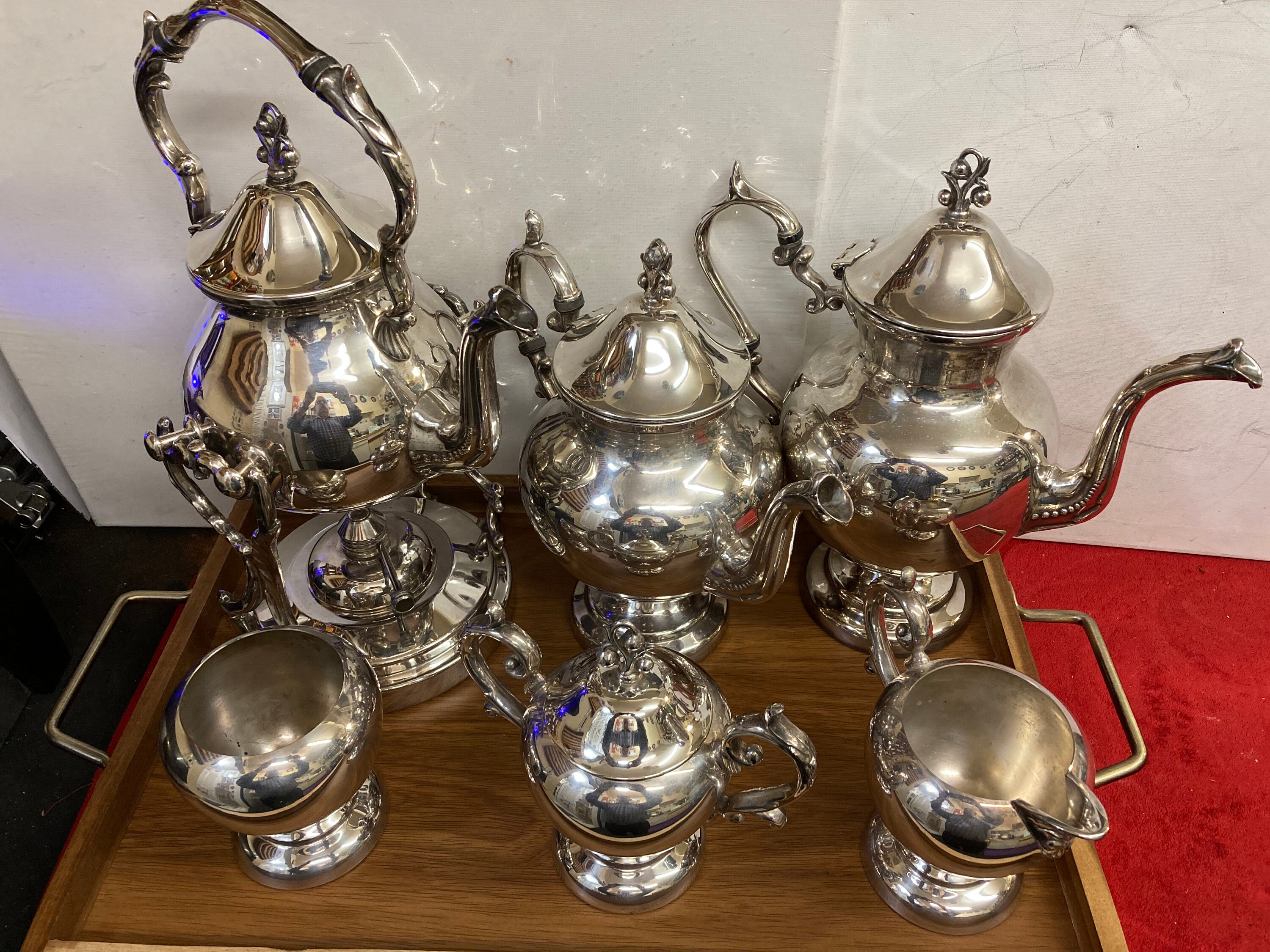 Vintage Birmingham Silver Co. Elegant 6 PCS Silver Plated Tea / Coffee ...