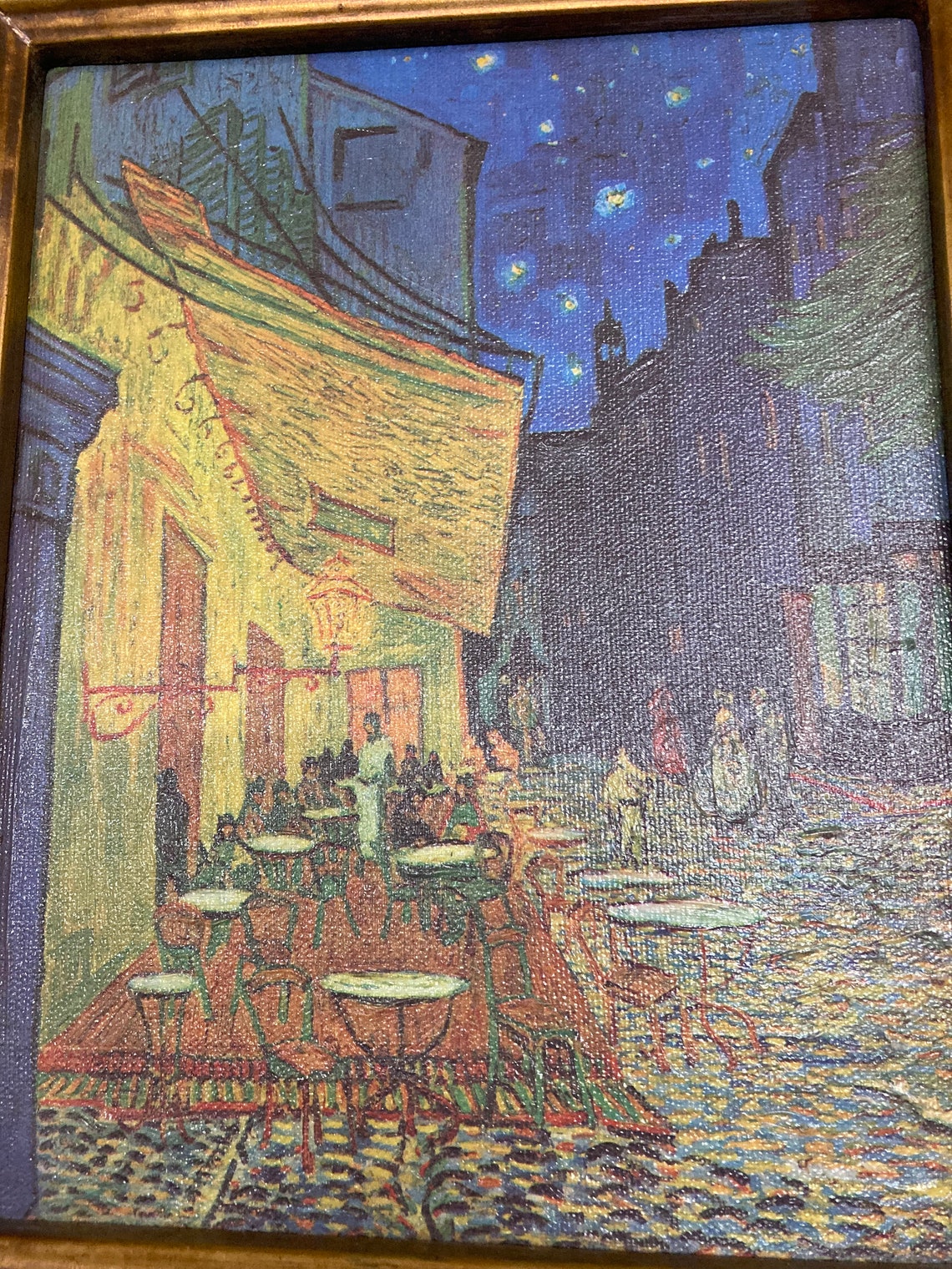 Vincent Van Gogh 'cafe Terrace at Night ' Hand Painted - Etsy