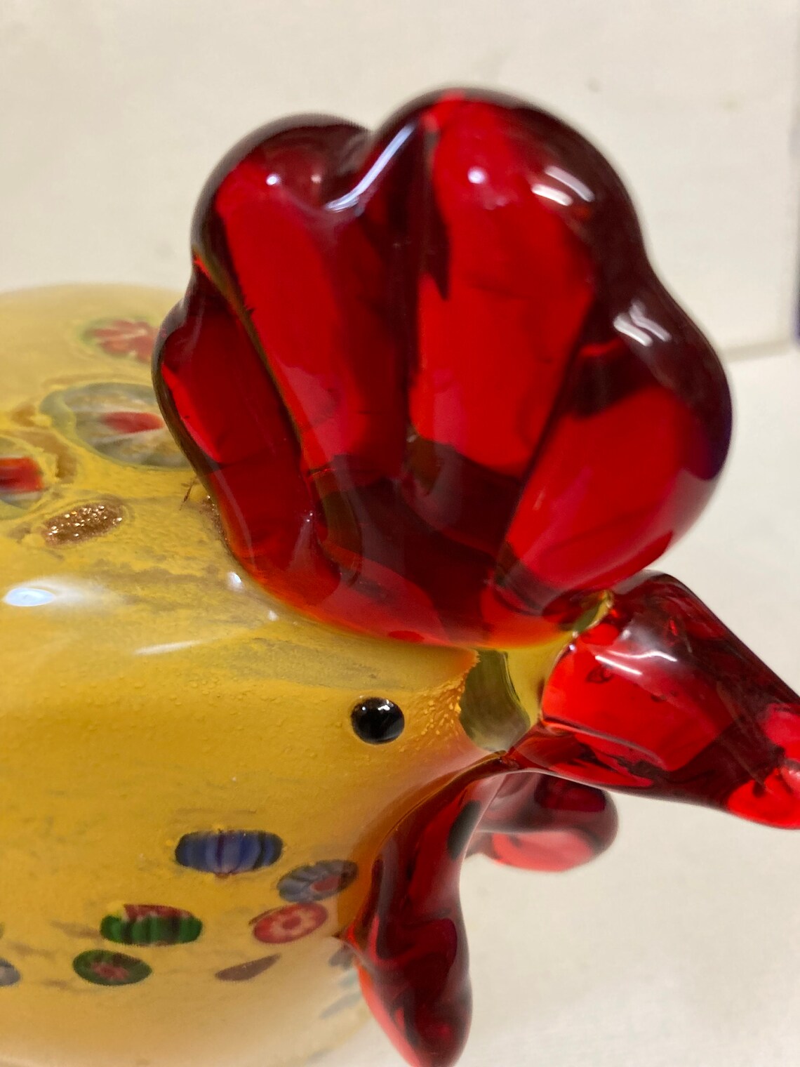 TII Collections Spotted Blown Glass Rooster and Hen Figurines ...