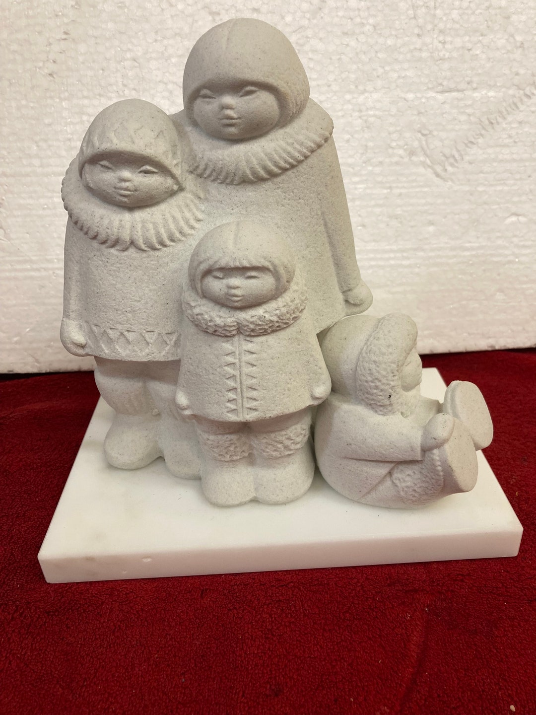Vintage Marbell Sand Stone Sculpture on a Mable Base Made in Belgium - Etsy