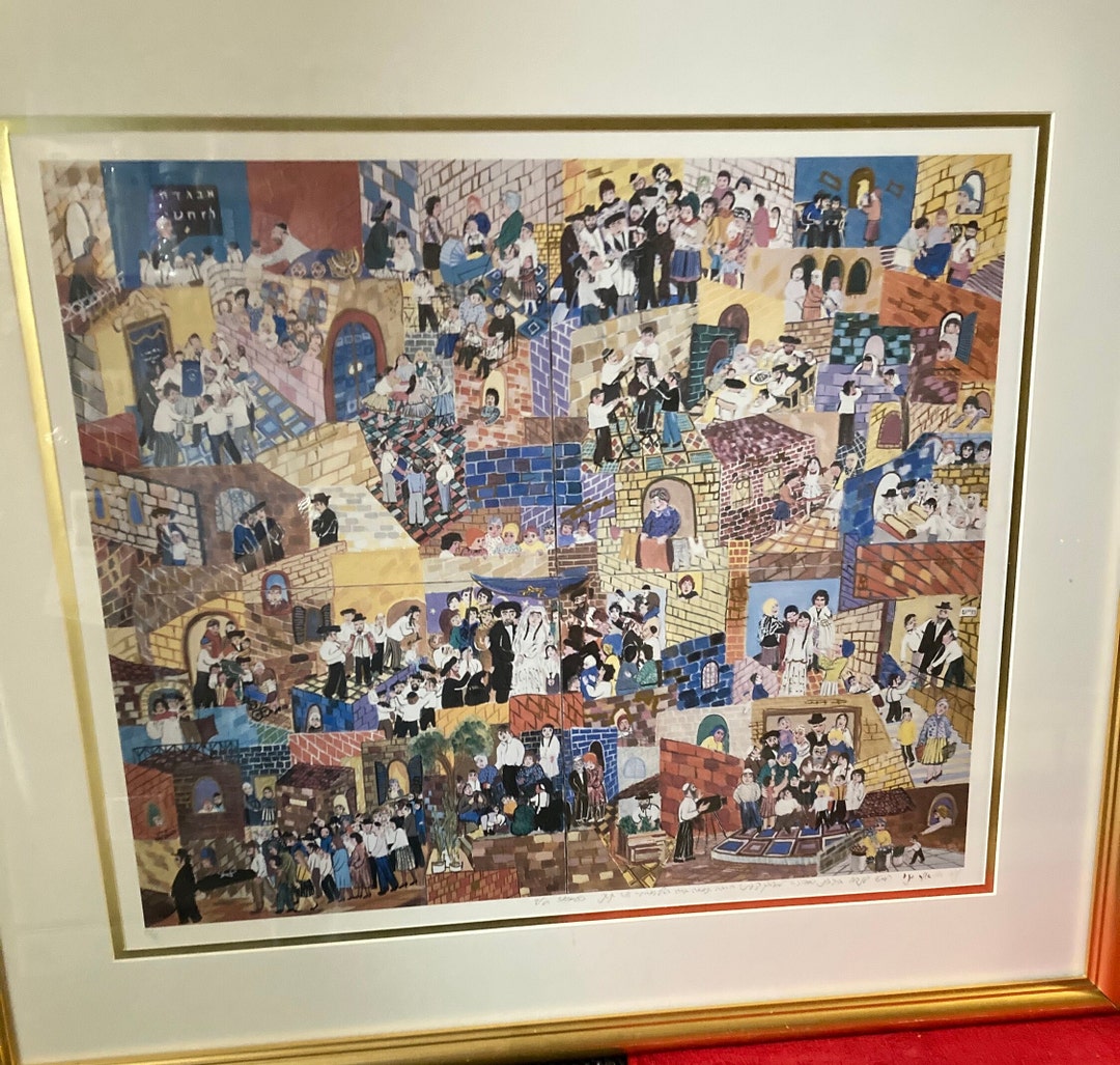 Israeli Folk Art Paintings, 4 Panel Combinations,life - Etsy