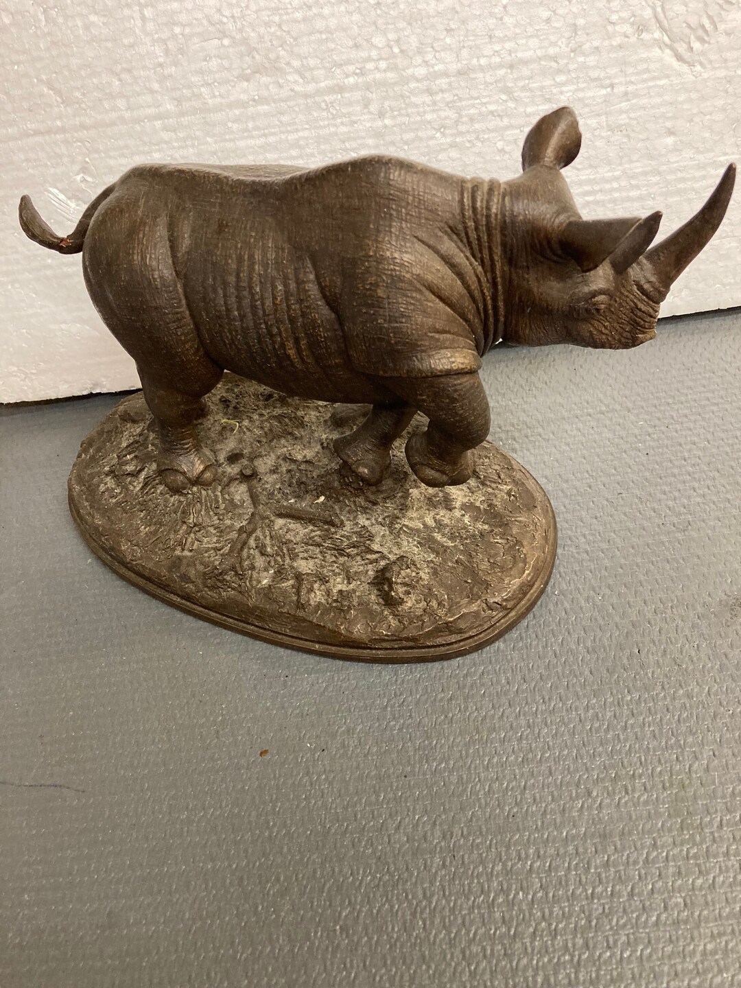 Phil De Niro Cold Cast Bronze Rhino Sculpture, Danbury Mint - Etsy