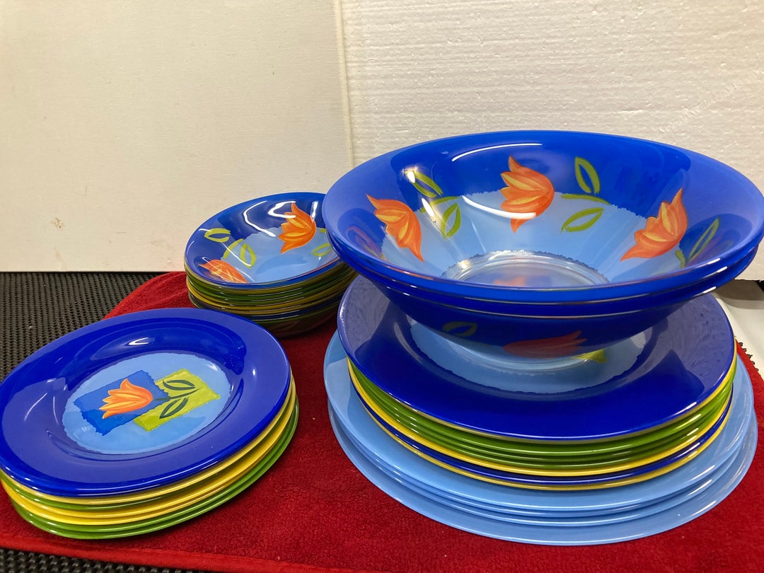 31 Pcs Arcoroc Matys Hand Painted Set, France.matys by Arcoroc Painted ...