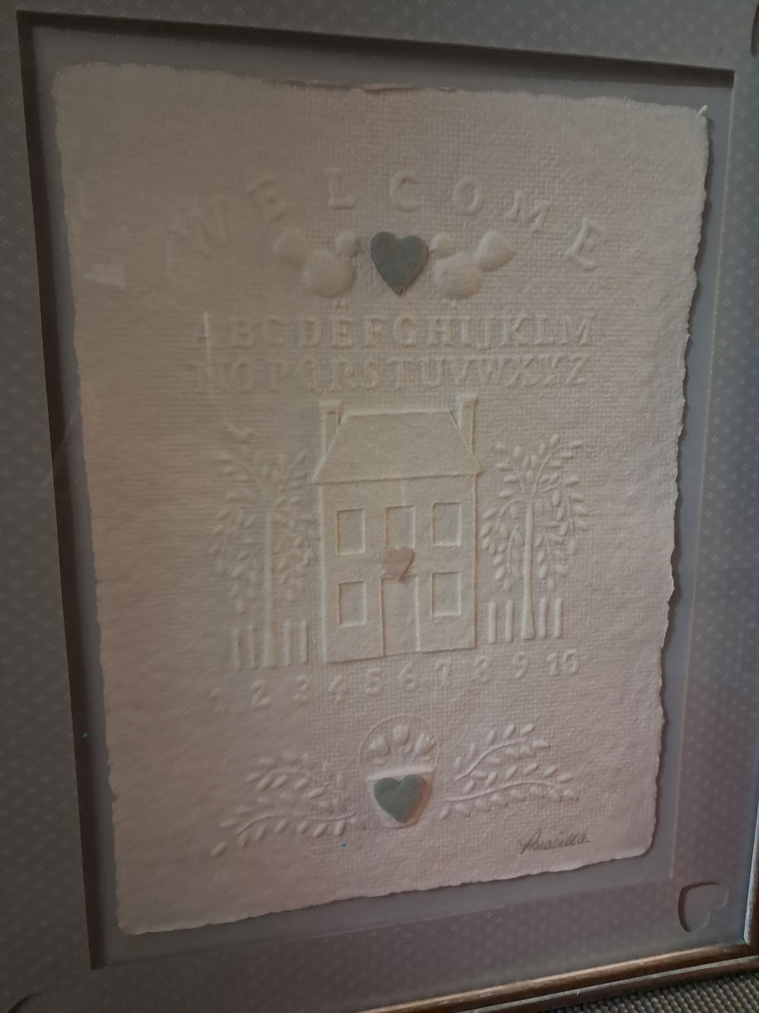 Figi Graphics 3-D Wall Art Hand Cast Paper , Alphabets ,numbers & House ...