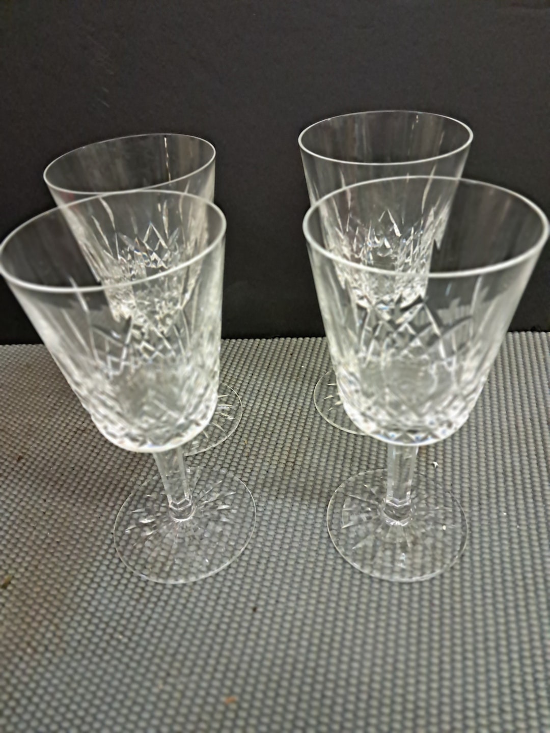 4 Vintage WATERFORD LISMORE 6 7/8 Water Goblet Wine Glass Cut Crystal ...
