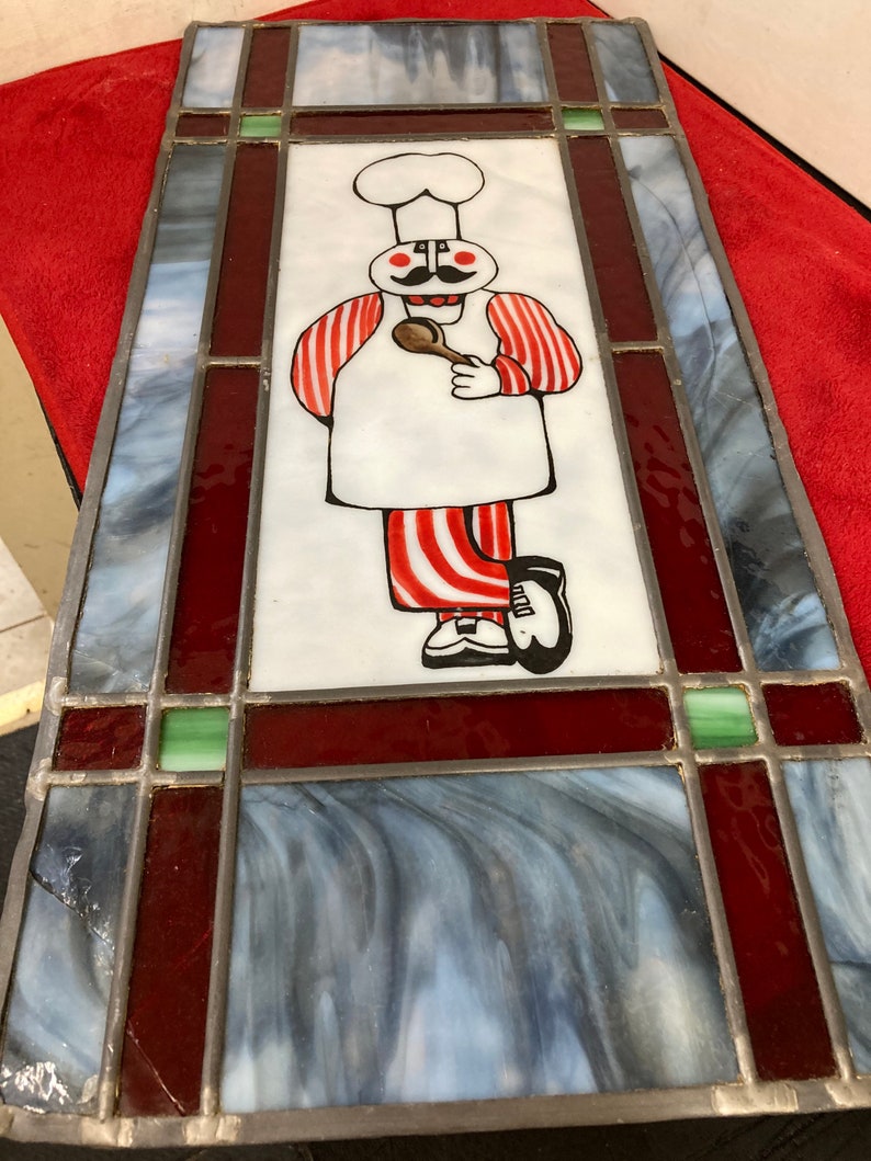 Handmade and Hand Painted Multicolor Stained Glass With Painting of A ...