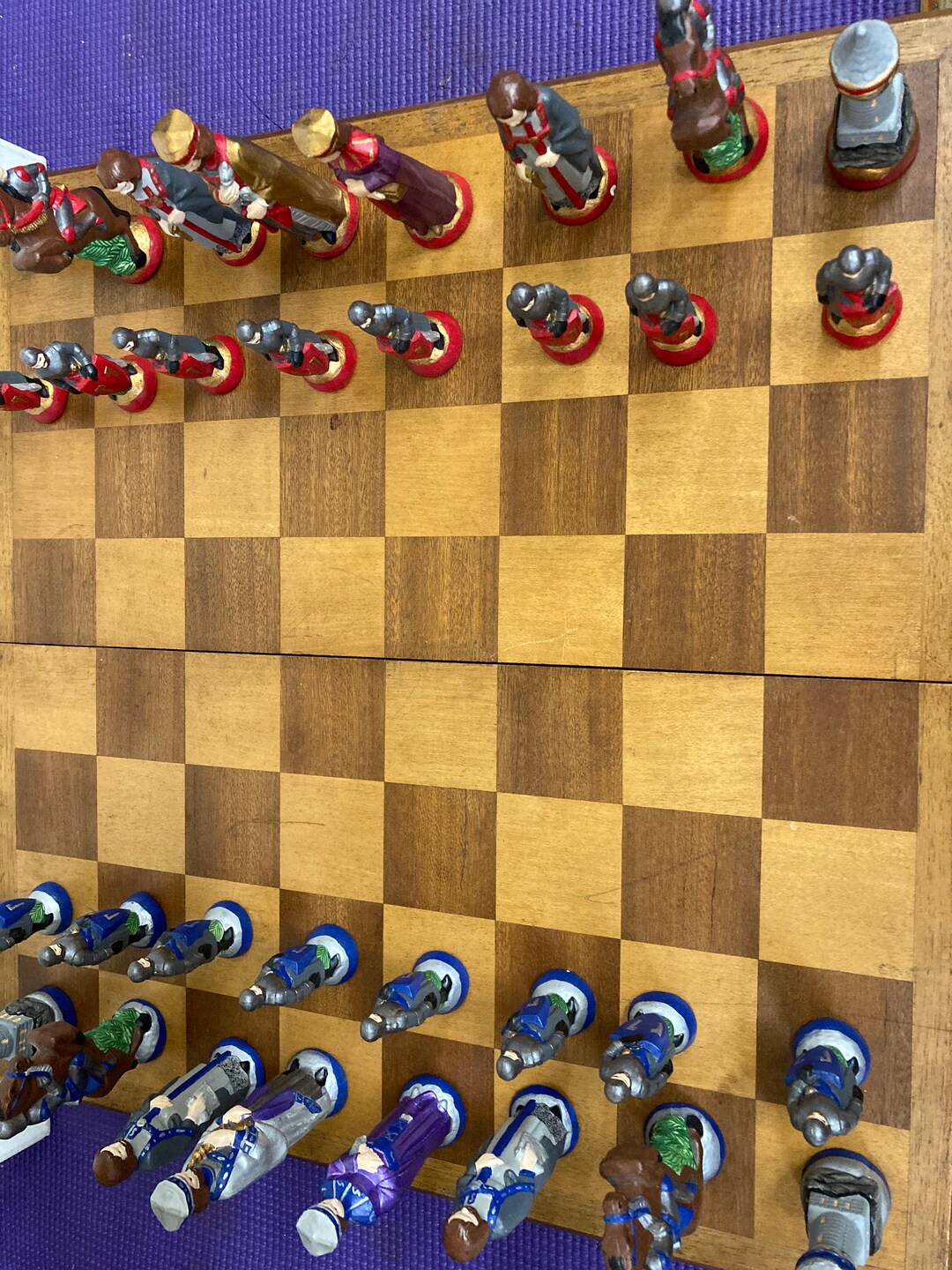 Hanpainted Middle Ages Chess Set in A Wooden Box - Etsy