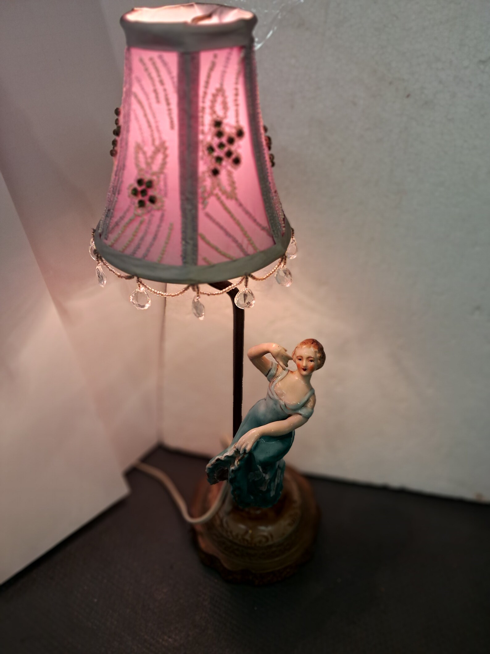 Vintage Rococo Style Pair Porcelain Figurine Table Lamps - Etsy