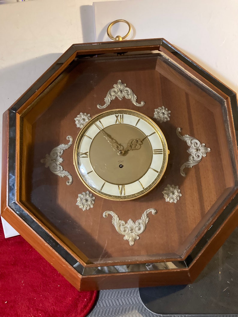 Vintage 8 Days Wind up Octagon Shape Wall Clock - Etsy