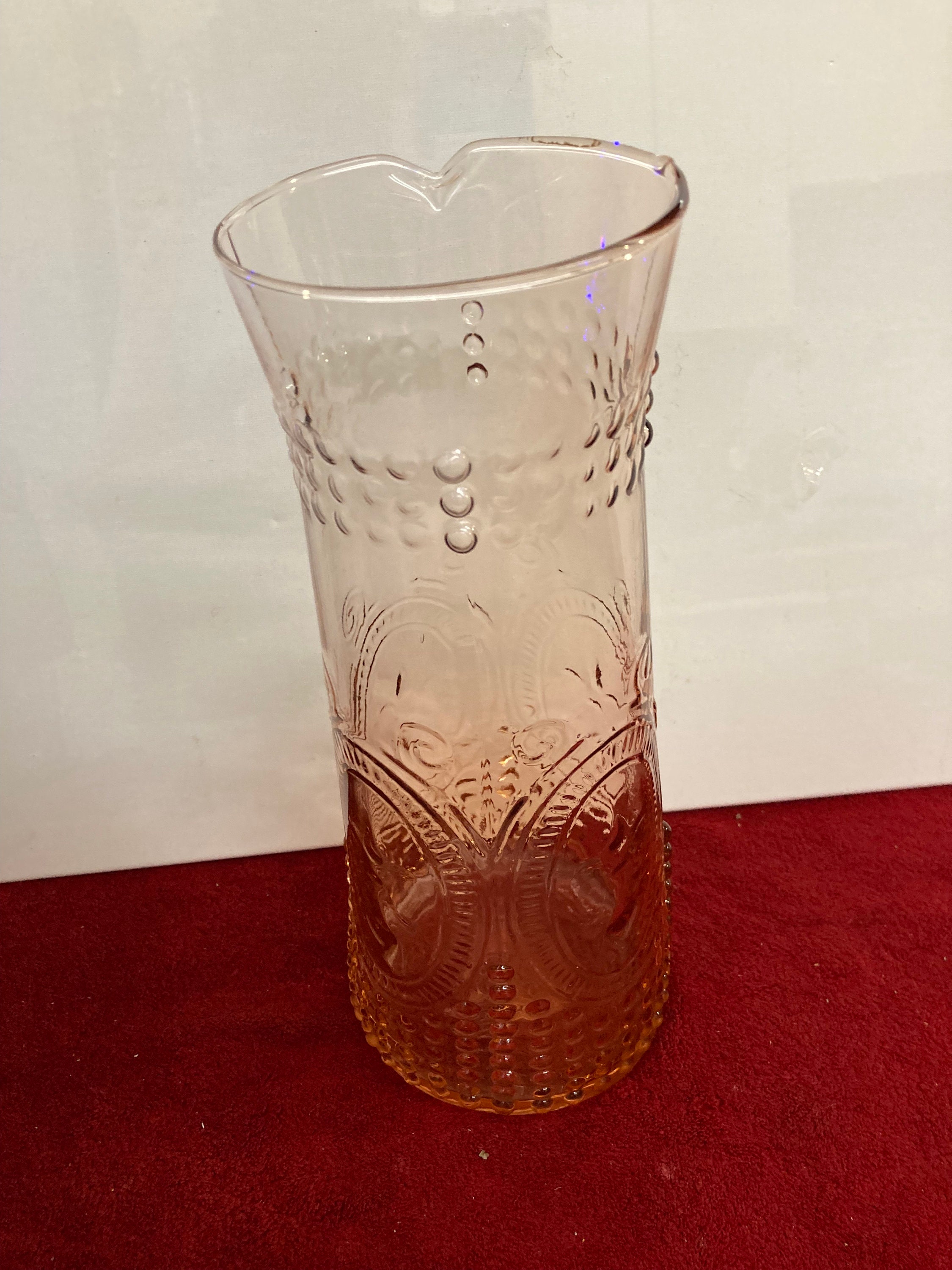 Tall Amber Glass Vase Etchedengraved Etsy