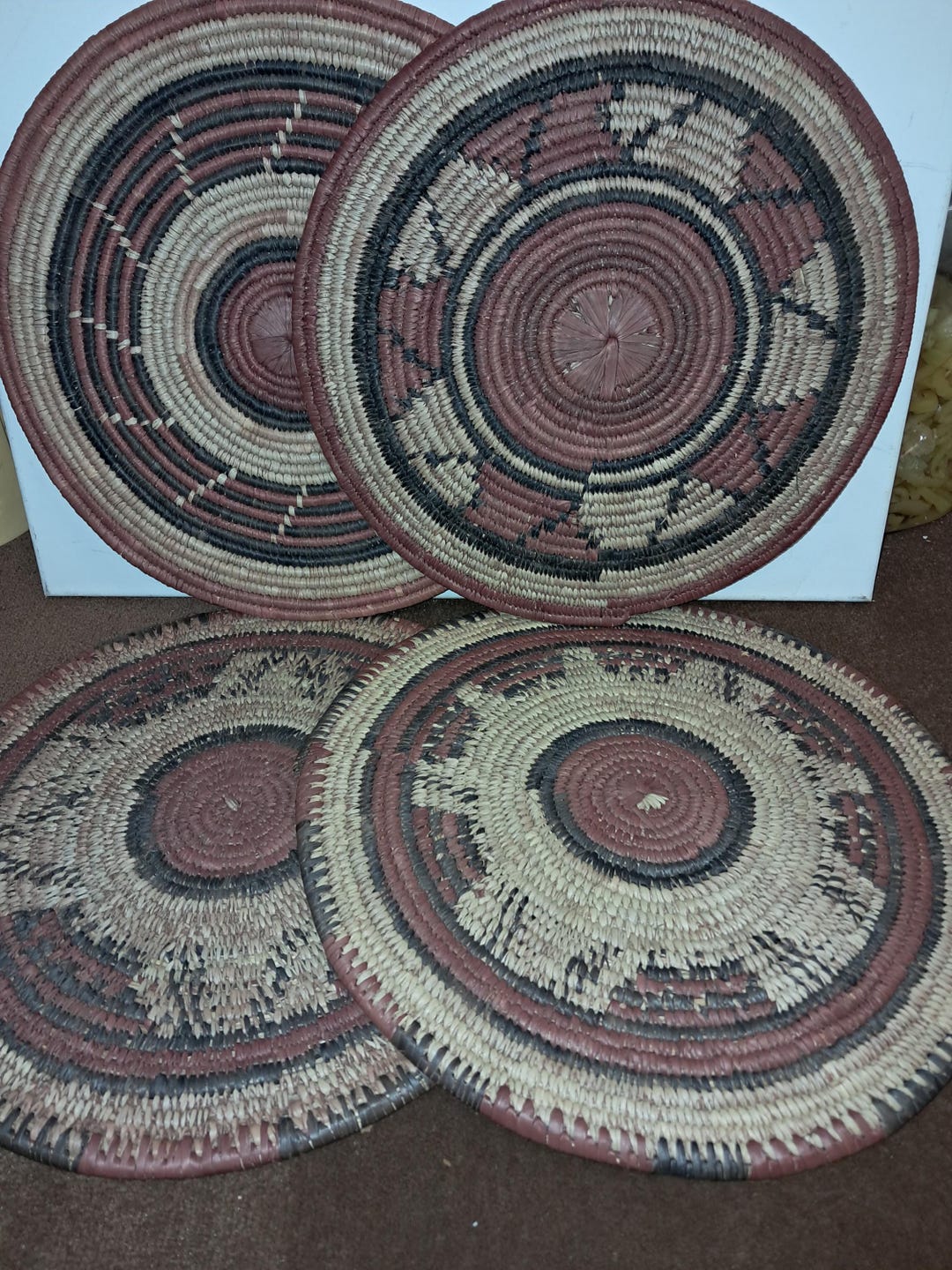 4 Native African Handmade Woven Mats - Etsy