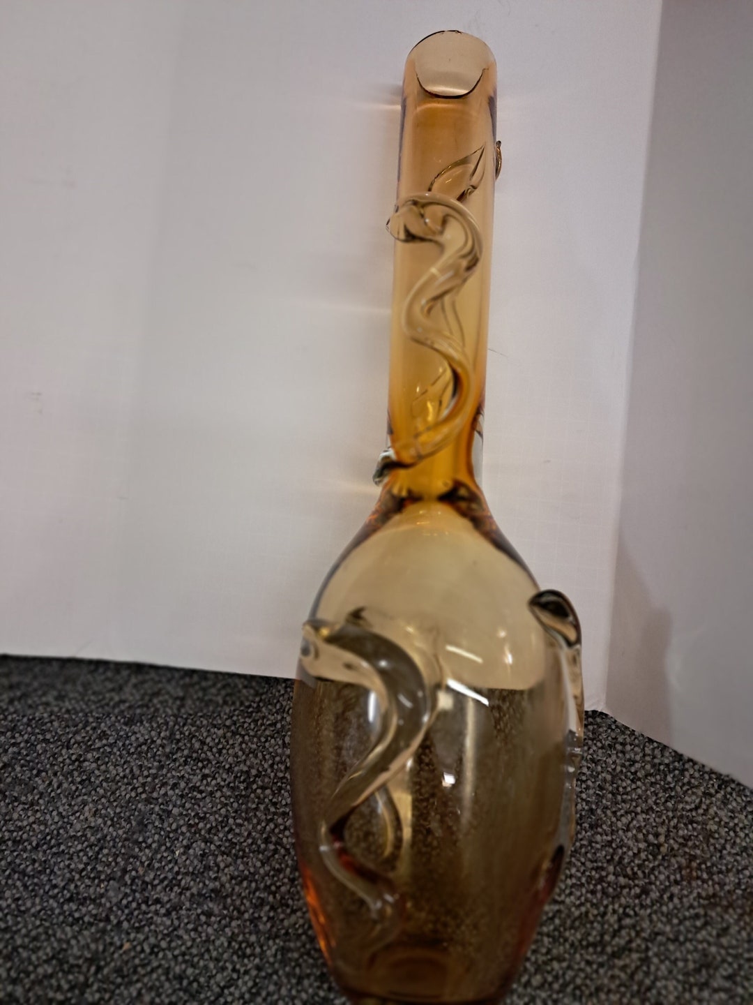 Iridescent Art Nouveau Hand Blown Glass Snake Vase - Etsy