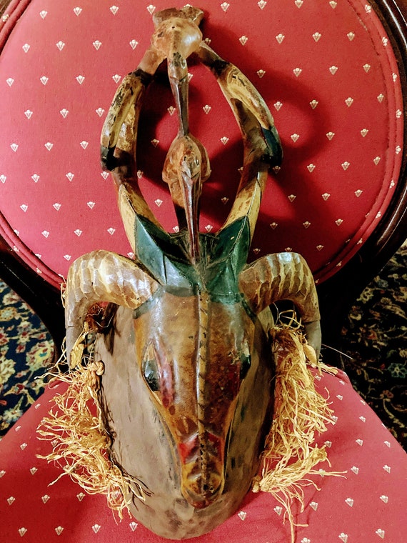 Handcrafted Wooden Mask From Ivory Coast - Etsy