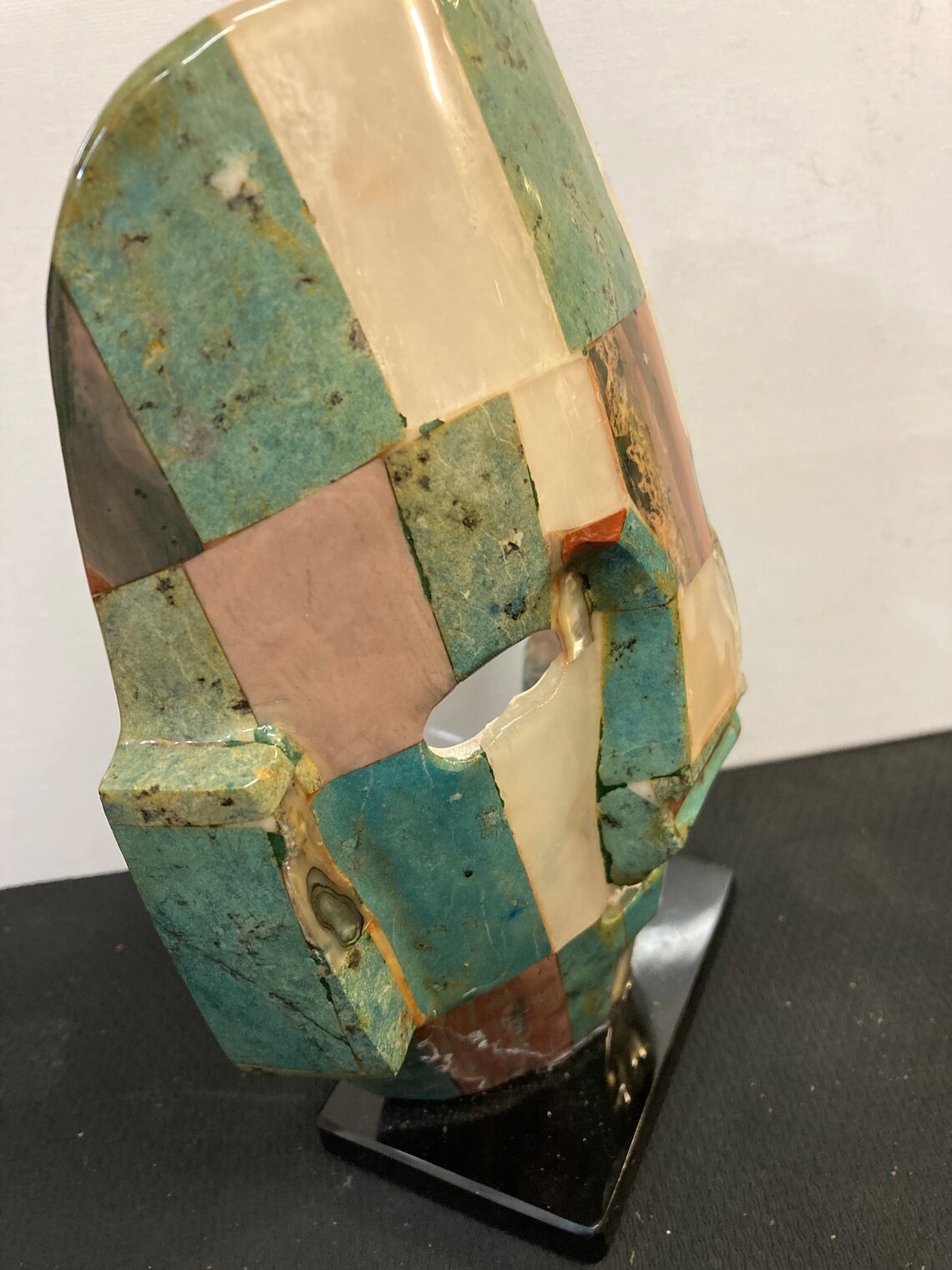 Stone and Marble Tile Abalone Decorative Mask Ceramic Free Standing Art ...