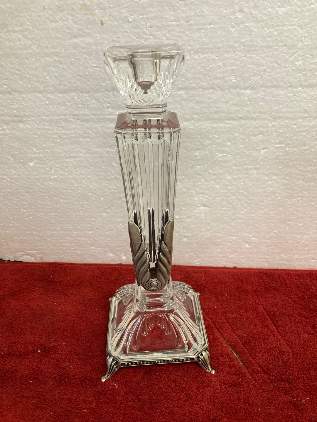 Beautiful Rare Vintage Crystal Art Deco Candlestick Holder - Etsy