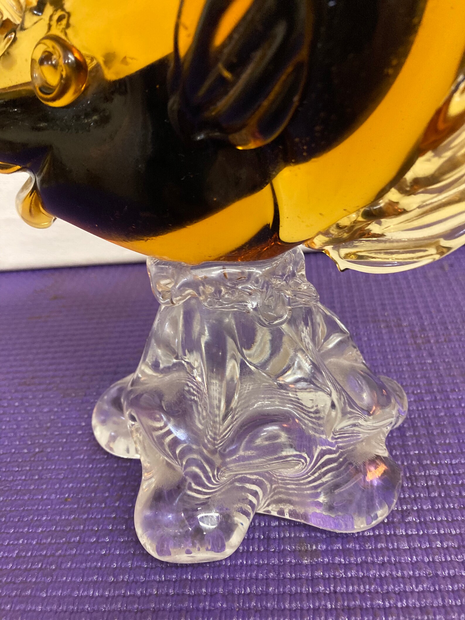 Amber Brown Handblown Murano Glass Fish | Etsy