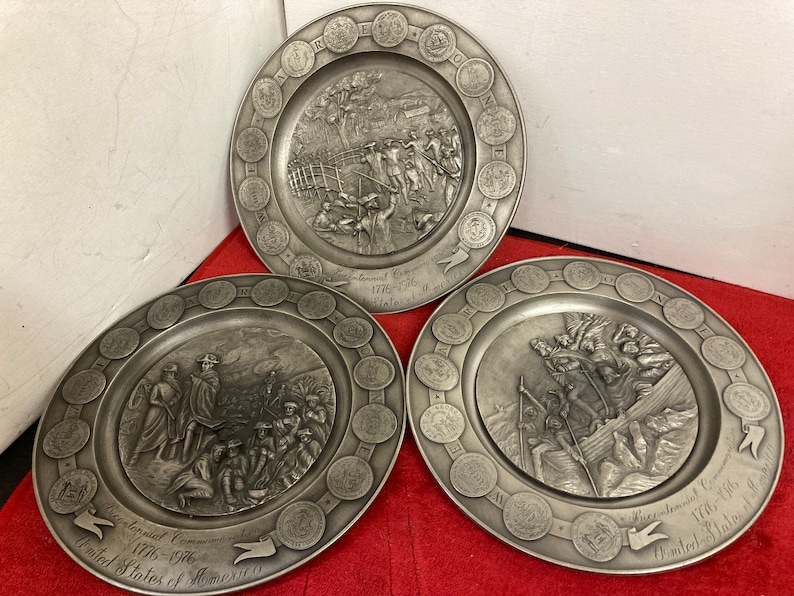Bicentennial Commemorative Pewter Plates - Etsy