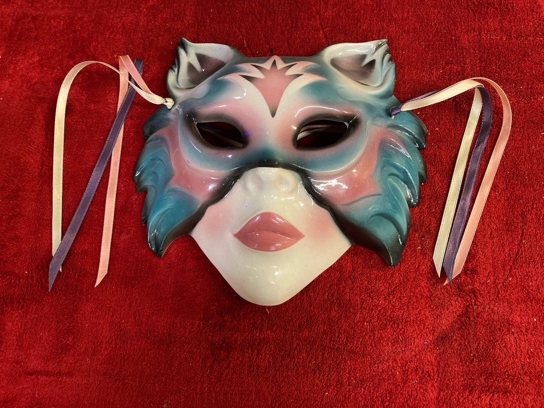 Vintage Ceramic Cat Masks Wall Hanging About Face Clay Art, San ...