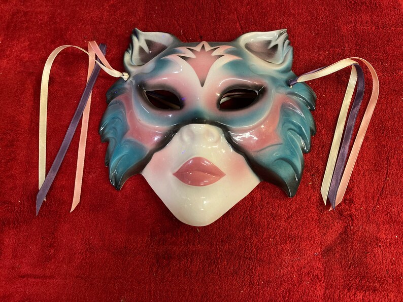 Vintage Ceramic Cat Masks Wall Hanging About Face Clay Art, San ...