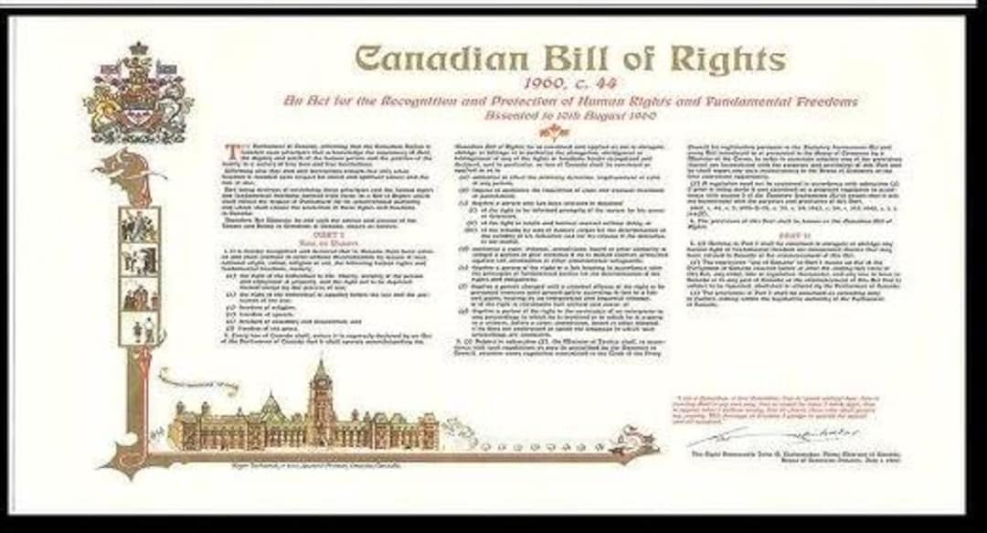 Rare 1960 Copy of Canada's Bill of Rights - Etsy